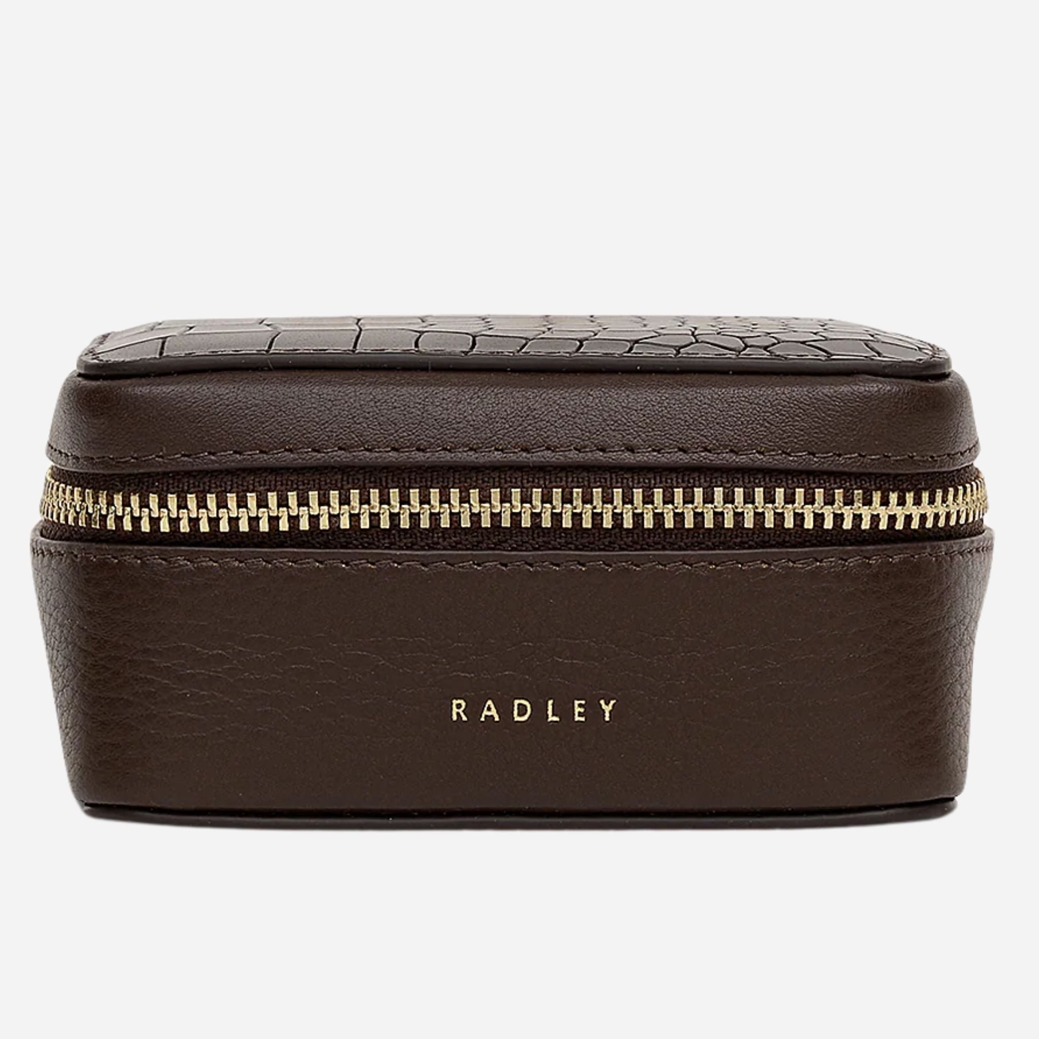 Radley Commute Street Dark Oak Faux Croc Small Zip Around Jewellery Bo ...